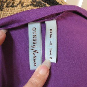 Guess | Tops | Nwot Guess Purple Rhinestone Logo Graphic Tee T Shirt ...
